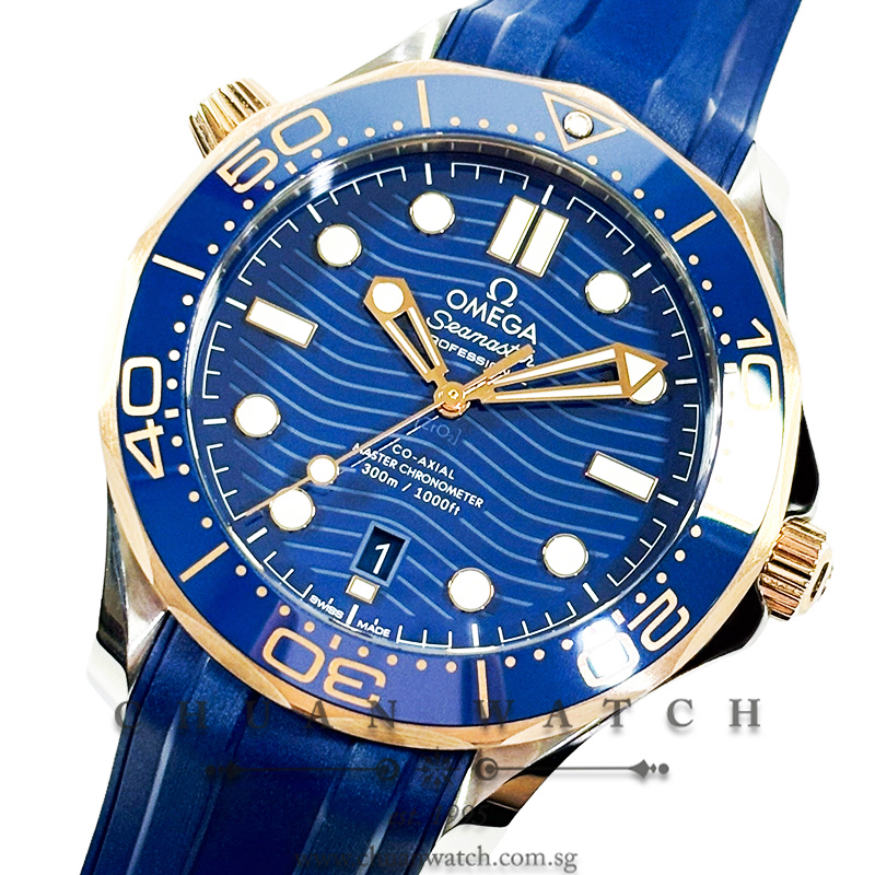Omega Seamaster Diver 300M Co-Axial Master Chronometer Two-Tone 42mm ...
