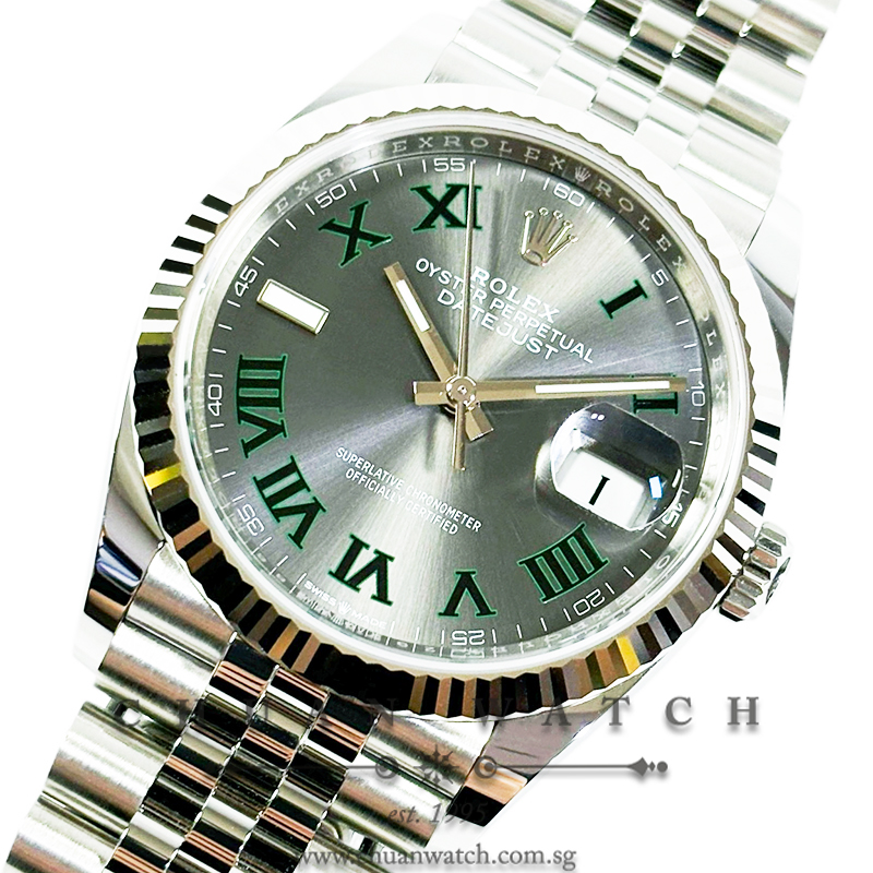 Rolex DateJust 36 126234 Slate Roman 'Wimbledon' :: Chuan Watch ...