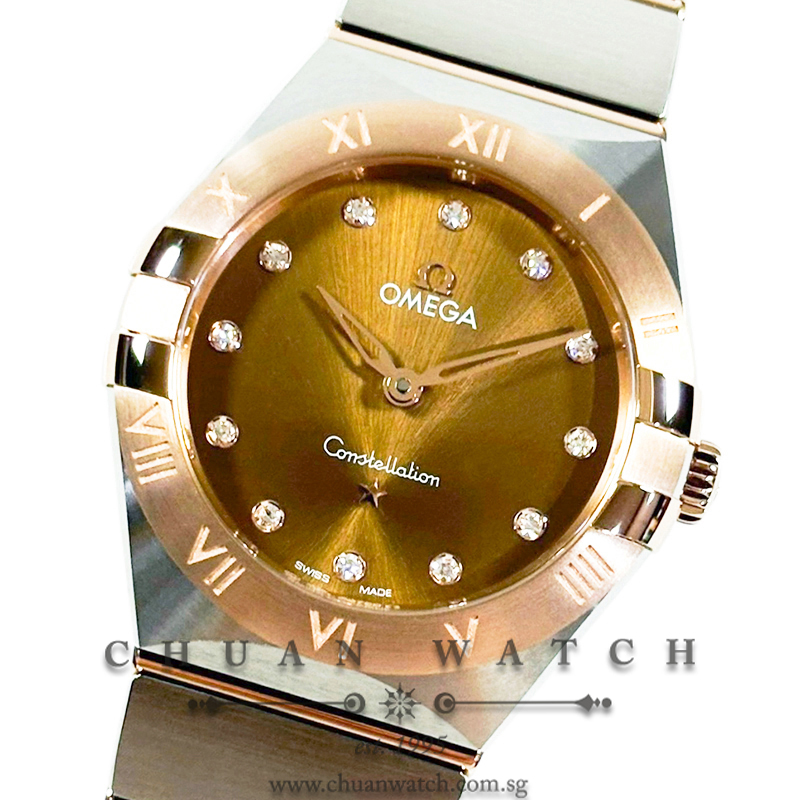 Omega Constellation Quartz Two-Tone 28mm 131.20.28.60.63.001 Brown ...