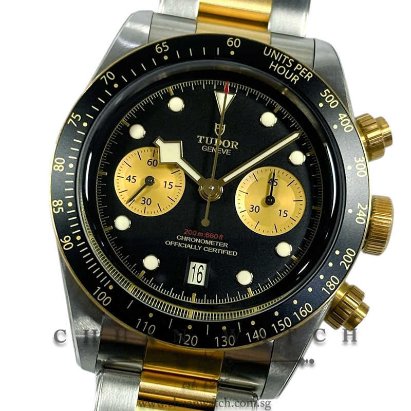 Tudor Black Bay Chrono S&G Two-Tone 41mm 79363N Black :: Chuan Watch ...